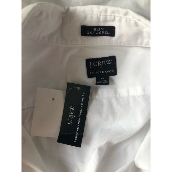 J. Crew | Shirts | New Jcrew Factory Slim Untucked Performance Mens White Button Down Shirt M ...